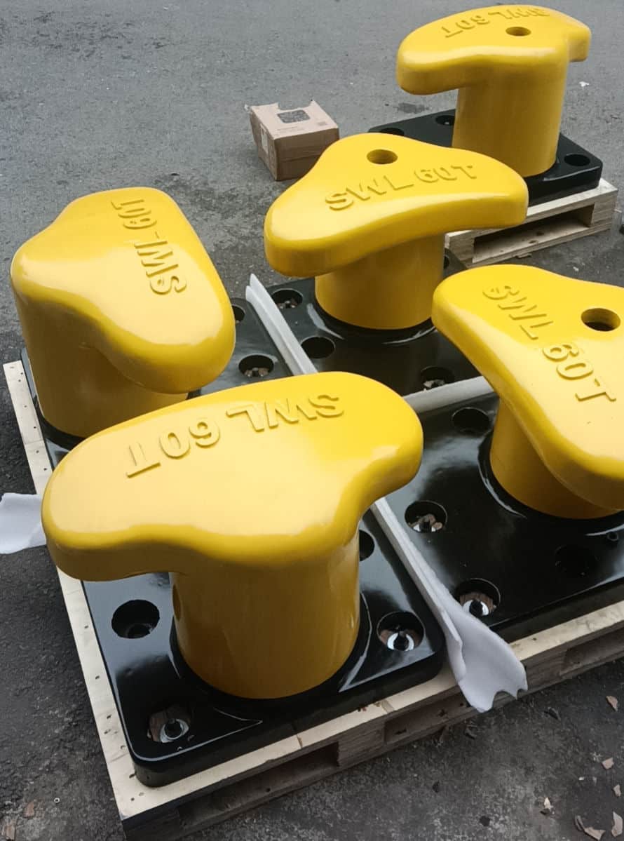 5 Pieces of 60 Ton T-Head Bollard Completed - Glen Engineering Mooring ...